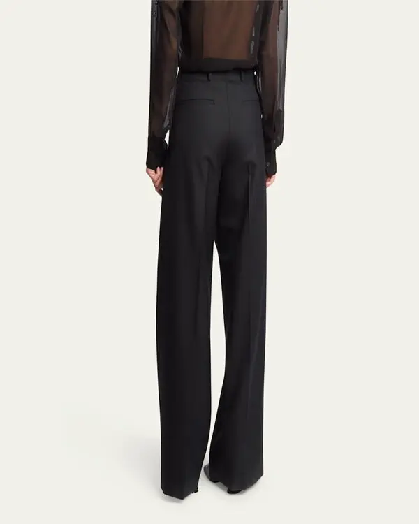 Dries Van Noten Porter Straight Leg Wool Pants