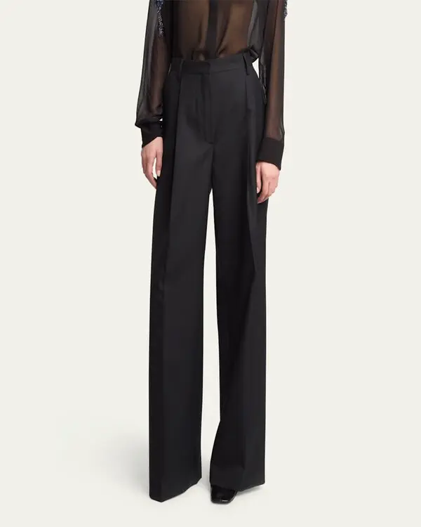 Dries Van Noten Porter Straight Leg Wool Pants