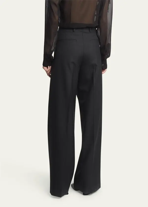 Dries Van Noten Porter Straight Leg Wool Pants