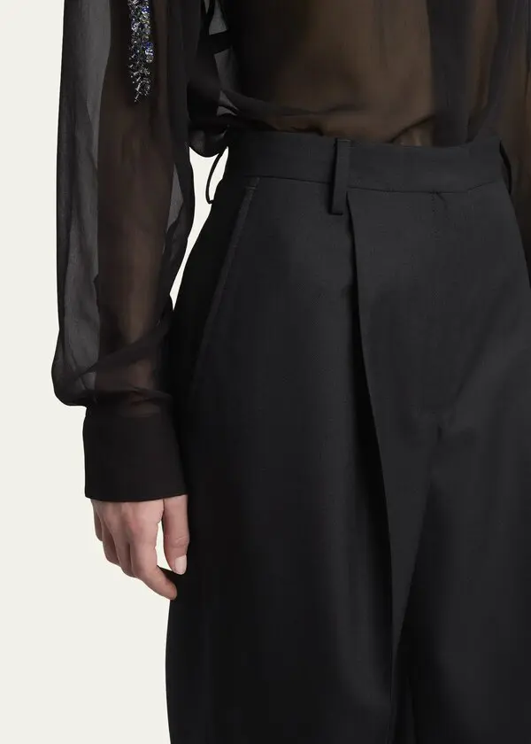 Dries Van Noten Porter Straight Leg Wool Pants