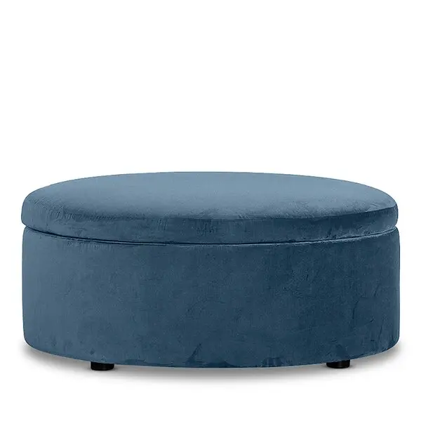 Bloomingdale'S Alta Large Round Storage Ottoman, In Fabric - Amici Denim