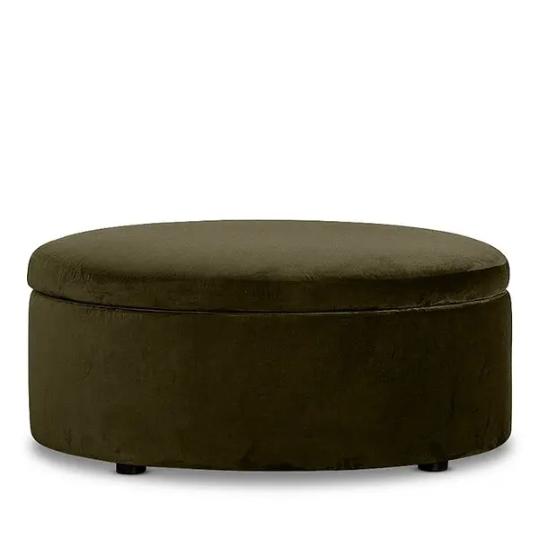 Bloomingdale'S Alta Large Round Storage Ottoman, In Fabric - Amici Moss