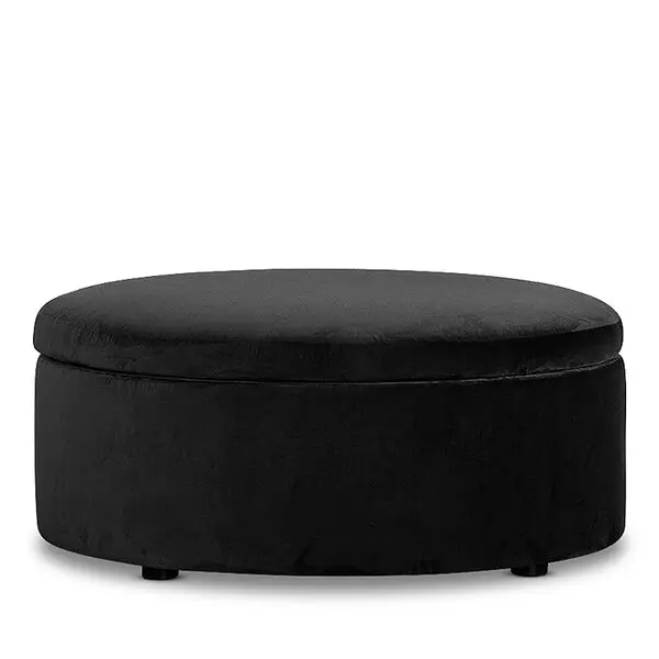 Bloomingdale'S Alta Large Round Storage Ottoman, In Fabric - Amici Smoke