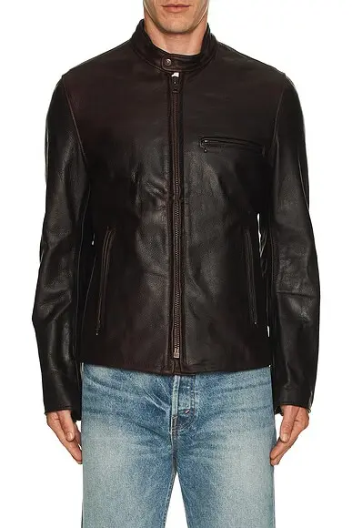 SCHOTT Nyc Cafe Racer Leather Jacket