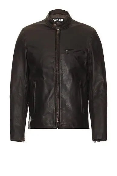SCHOTT Nyc Cafe Racer Leather Jacket