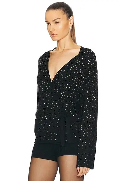 BODE Embellished Oak Wrap Cardigan