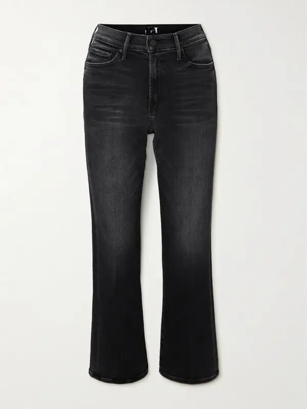 MOTHER The Outsider Flood Bootcut Jeans - Black