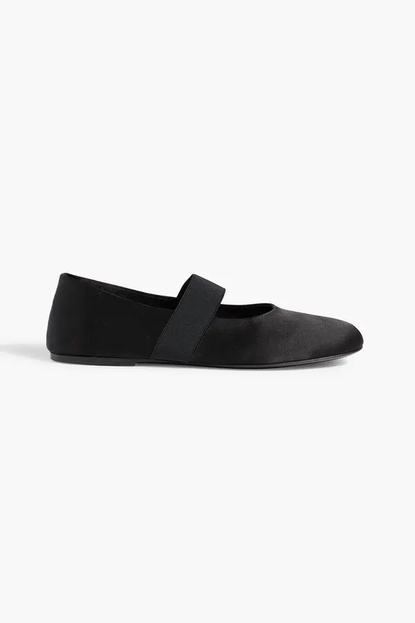 Co Satin Ballet Flats - Black