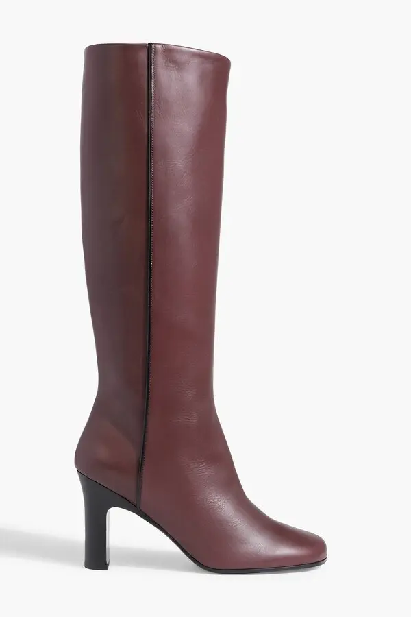 Co Name Knee High Leather Boots - Grape