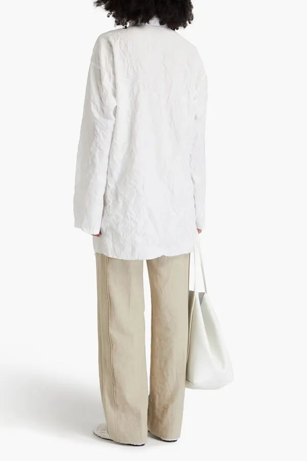 RÓHE Frayed Crinkled Poplin Shirt