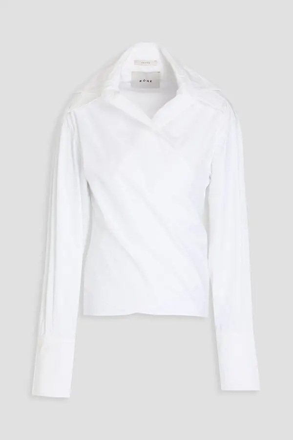 RÓHE Cotton-poplin Wrap Blouse