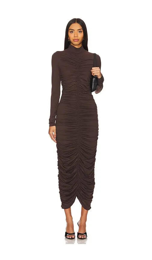 Susana Monaco Gathered Long Sleeve Dress