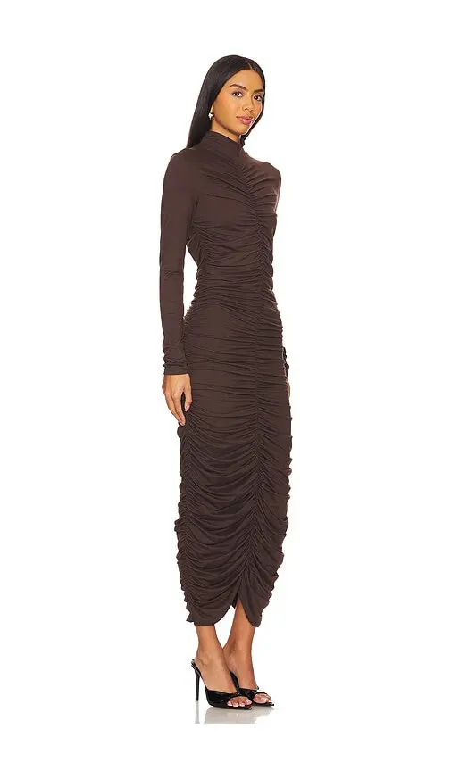 Susana Monaco Gathered Long Sleeve Dress