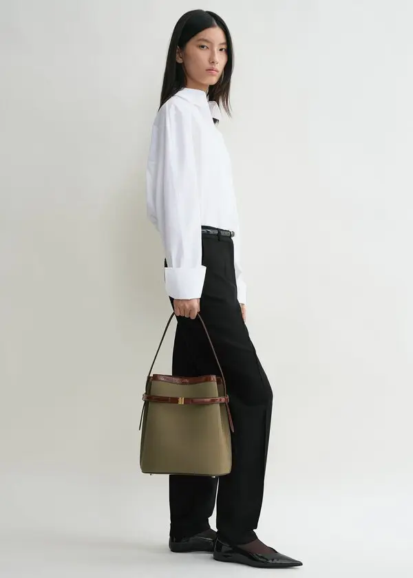 TOTEME Belted Canvas Bucket Bag