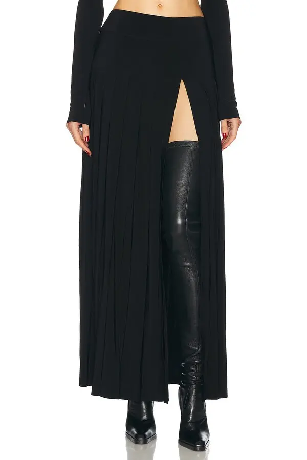 Norma Kamali For Pleated Long Skirt