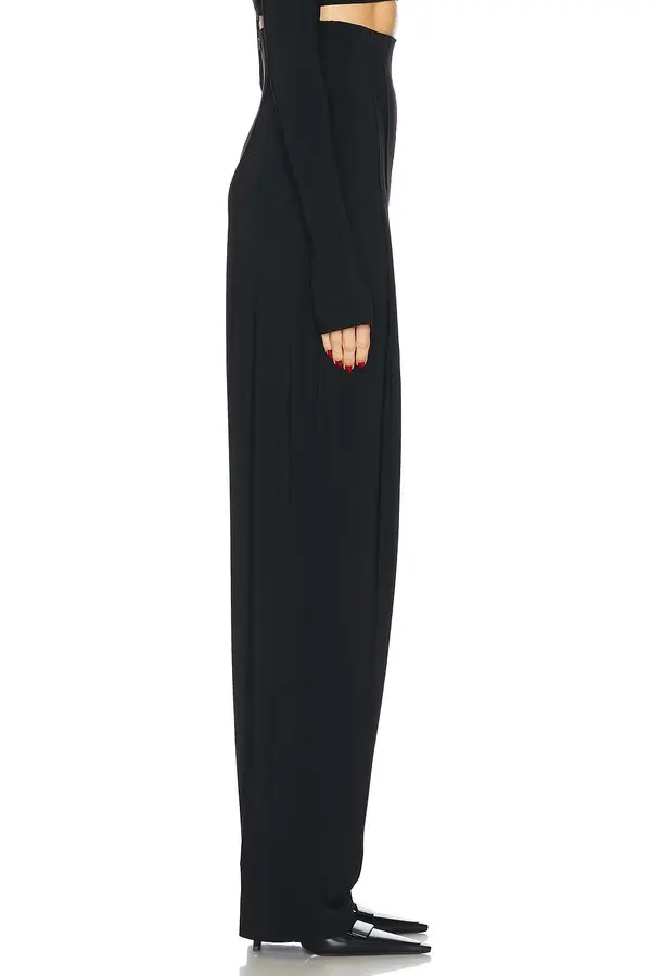 Norma Kamali High Waisted Tailored Pleat Pant