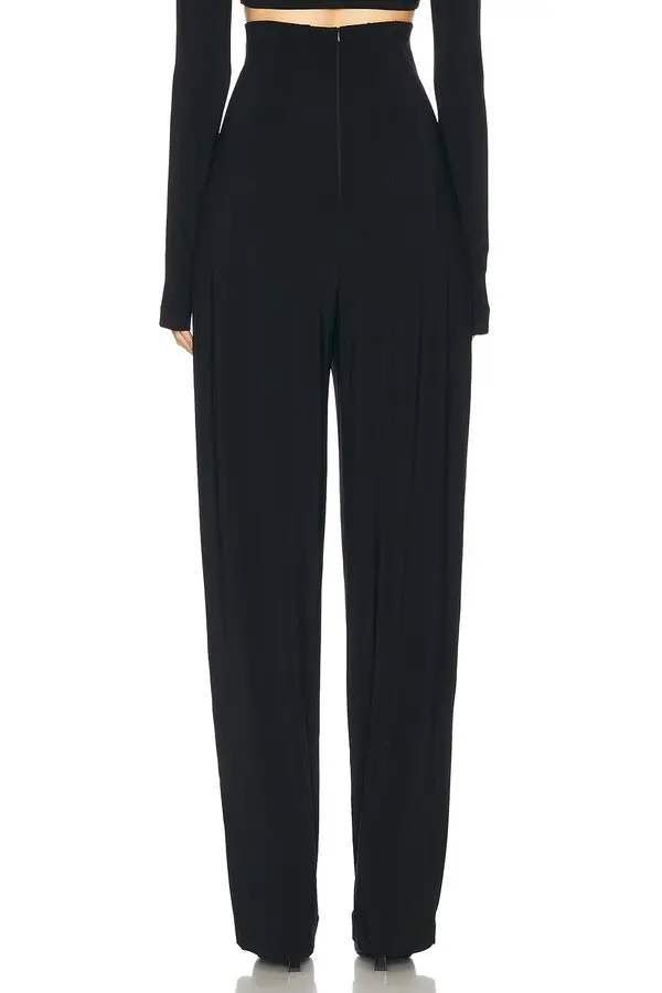 Norma Kamali High Waisted Tailored Pleat Pant