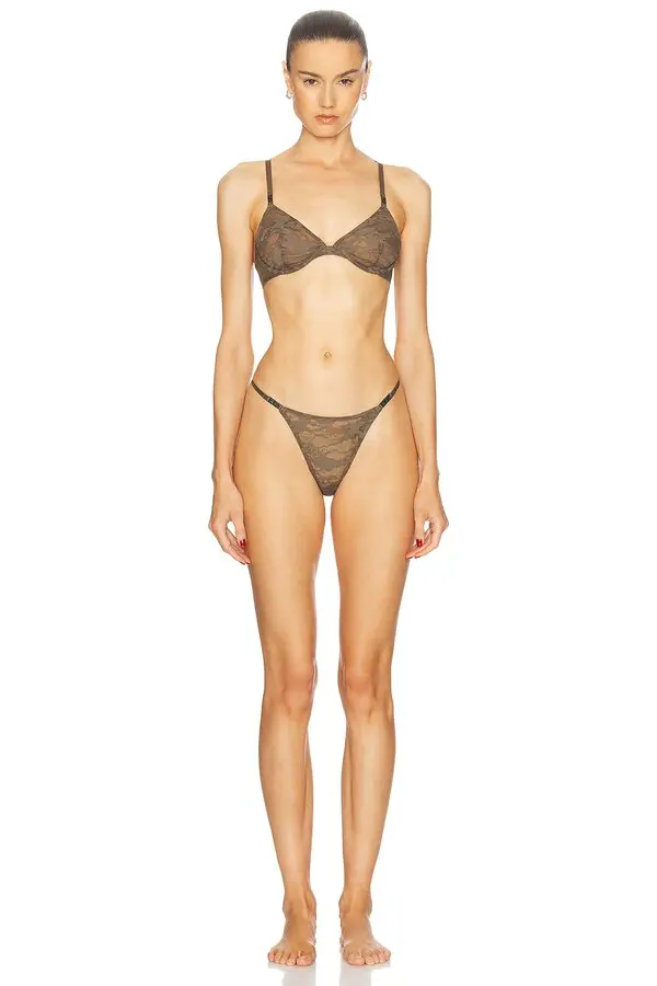 DIESEL® X Savage Fenty Rihanna Plunge Bra In Olive - Brown