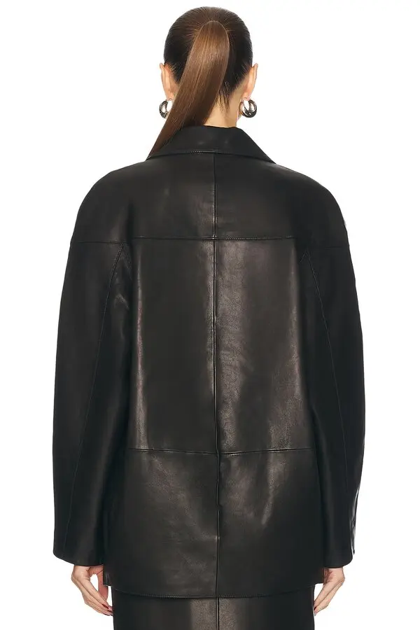 THE SEI Slouchy Leather Blazer