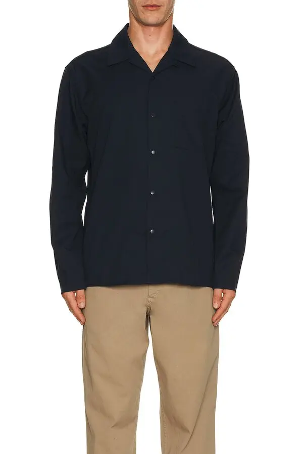 Norse Projects Carsten Solotex Twill Shirt In Navy