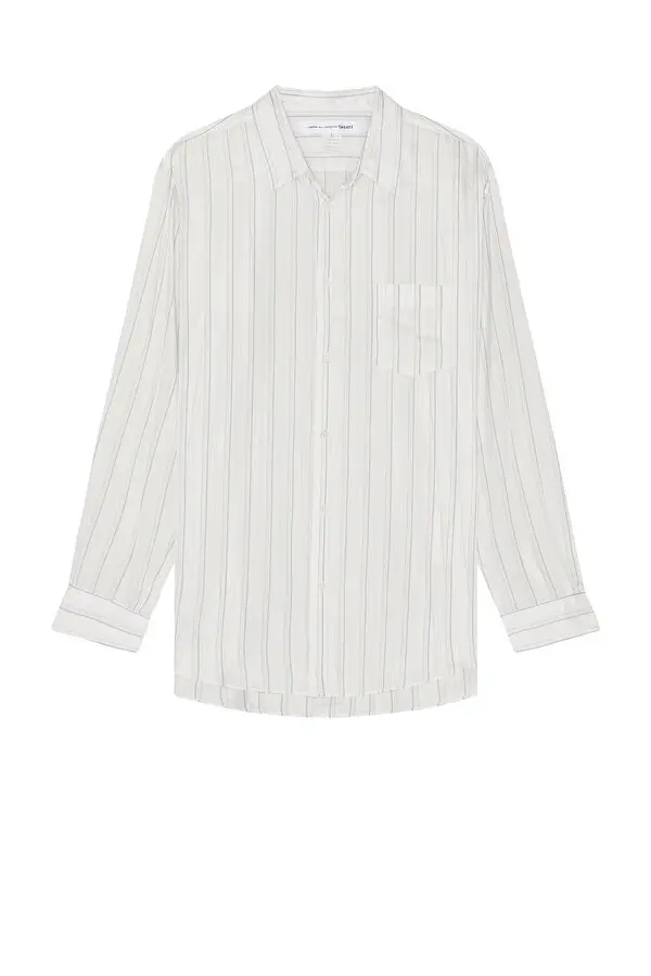 Comme Des Garçons Yarn Dyed Cupra Stripe Shirt In White