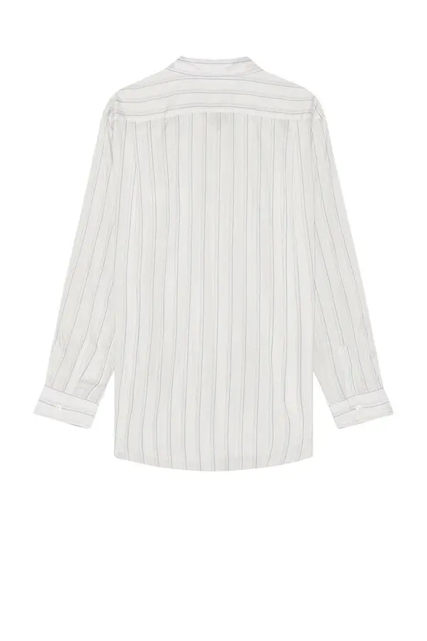 Comme Des Garçons Yarn Dyed Cupra Stripe Shirt In White