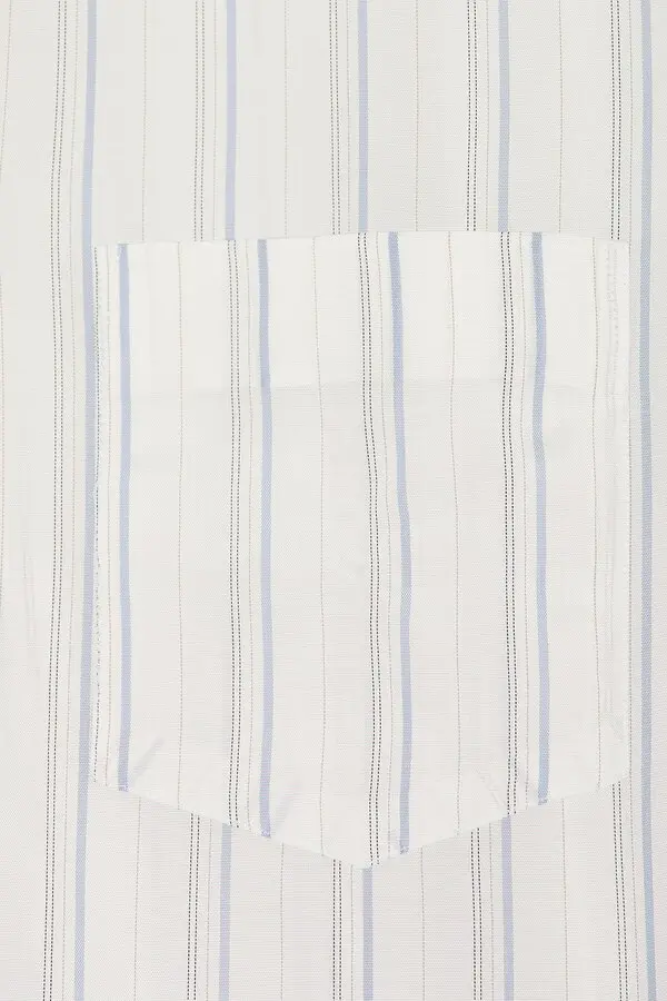 Comme Des Garçons Yarn Dyed Cupra Stripe Shirt In White