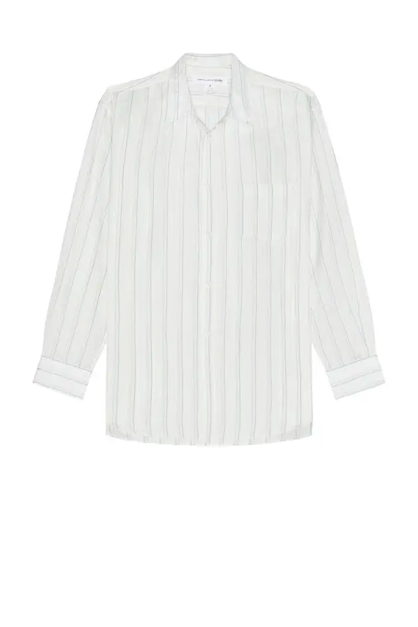 Comme Des Garçons Yarn Dyed Cupra Stripe Shirt In White