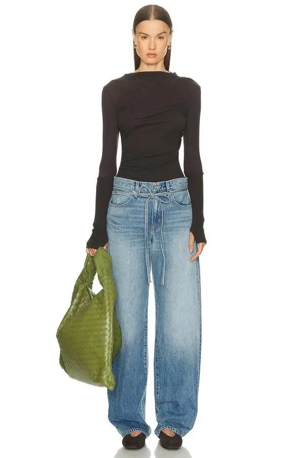 Enza Costa Cashmere Twist Top - Dark Brown