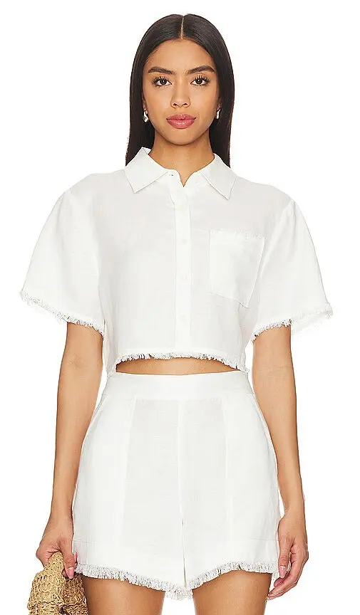 Simkhai Solange Cropped Shirt - White