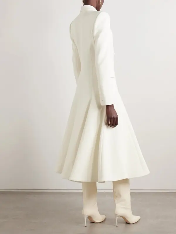 SERGIO HUDSON Double-breasted Wool-blend Crepe Coat