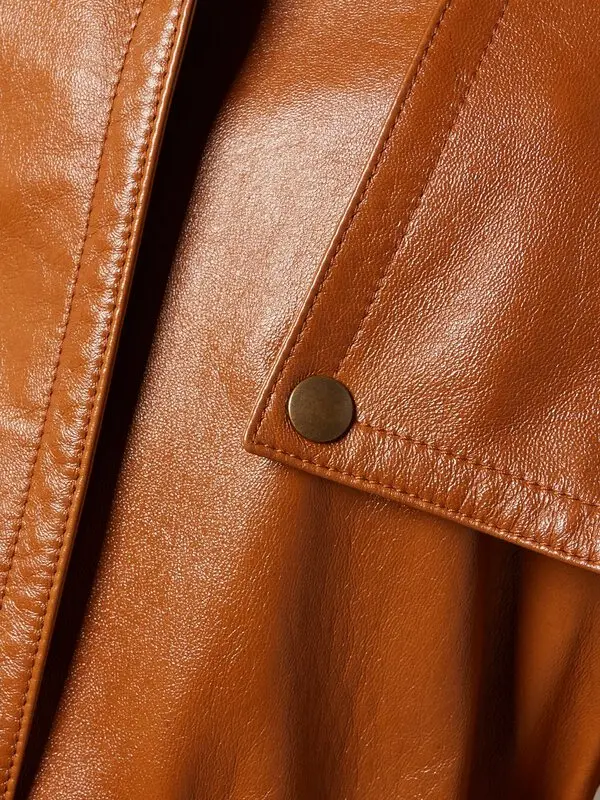 Chloé Cape-effect Belted Leather Jacket