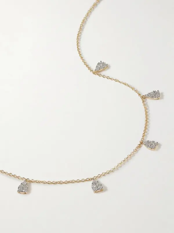 STONE AND STRAND Petal Diamond Necklace - Gold