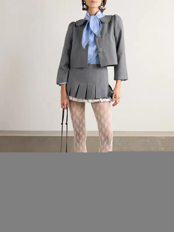 SHUSHU/TONG Cropped Grain De Poudre Jacket