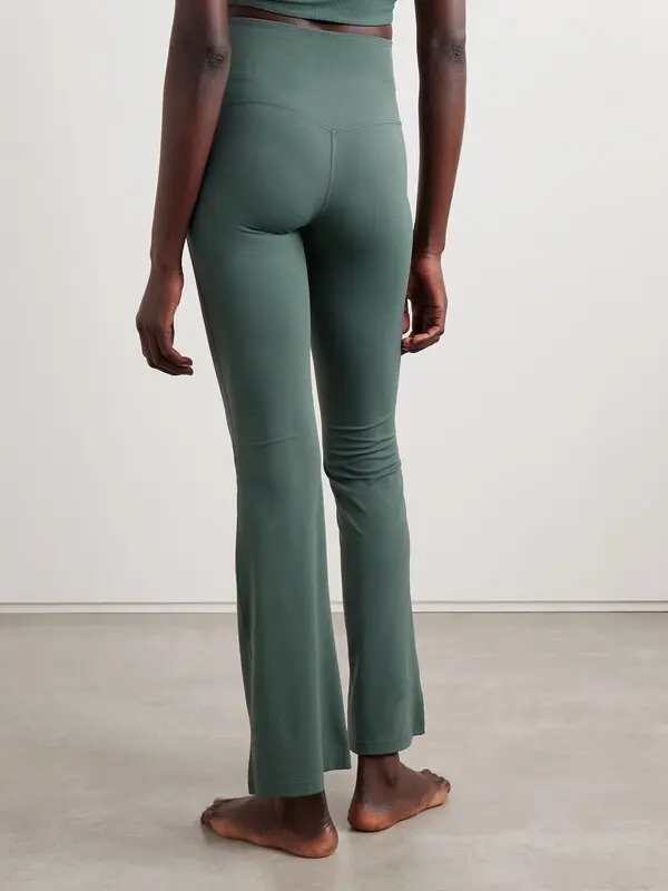 Nike Zenvy Stretch-jersey Flared Leggings - Green