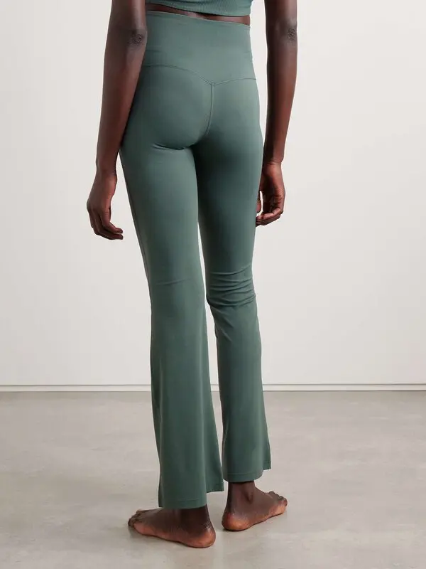 Nike Zenvy Stretch-jersey Flared Leggings - Green