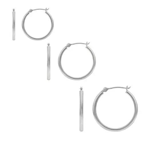 DONATELLO GIAN Name's Sterling Hoop Earring Set