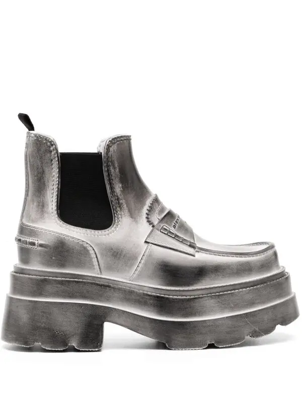 Alexander Wang Carter Panelled Leather Ankle Boots - Grey