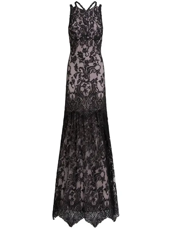 Etro Yarn-dyed Lace Maxi Dress - Black