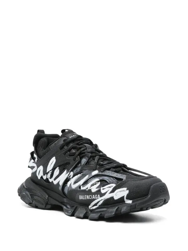 Balenciaga Track Signature Sneakers - Black