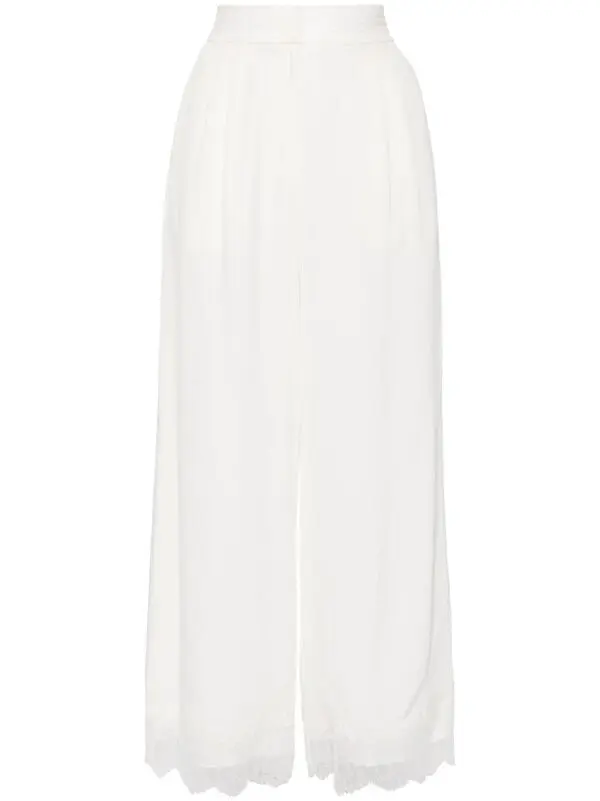 Shiatzy Chen Lace Embroidery Straight Trousers - White