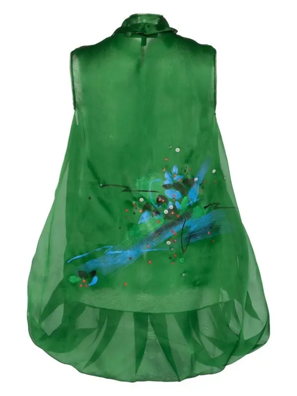 Shiatzy Chen Floral Print Vest - Green