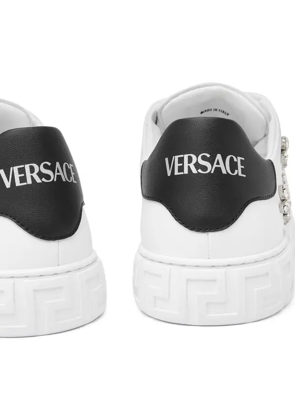 Versace Crystal Greca Sneakers - White
