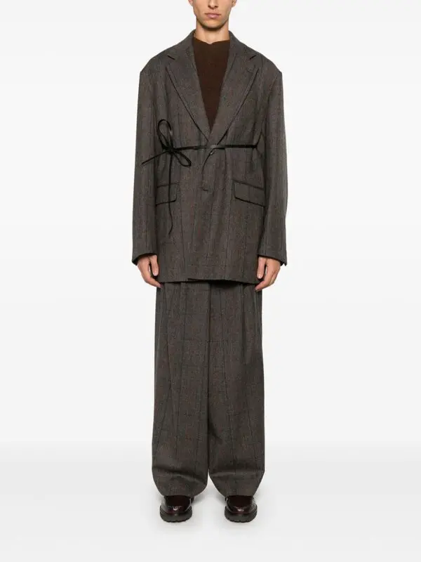 メンズ stein WIDE TAPERED TROUSERS Herringbone