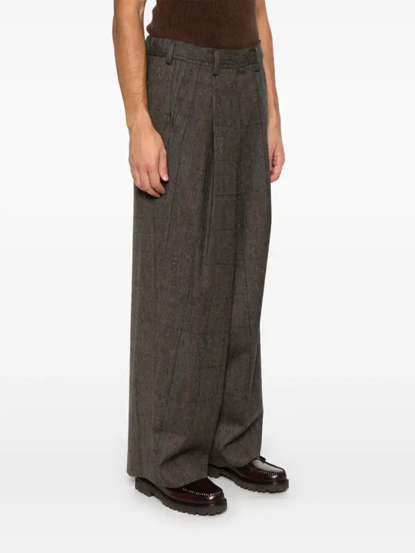 メンズ stein WIDE TAPERED TROUSERS Herringbone