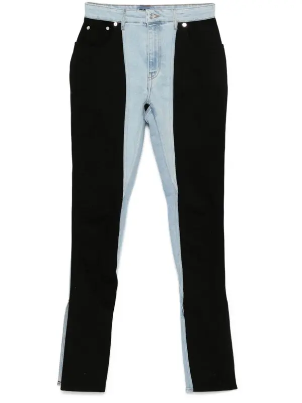 Mugler Two-Tone Skinny Jeans In Blue 62% Off Editorialist