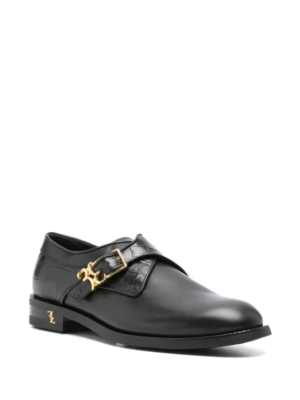 BILLIONAIRE Croc-effect Panel Derby Shoes