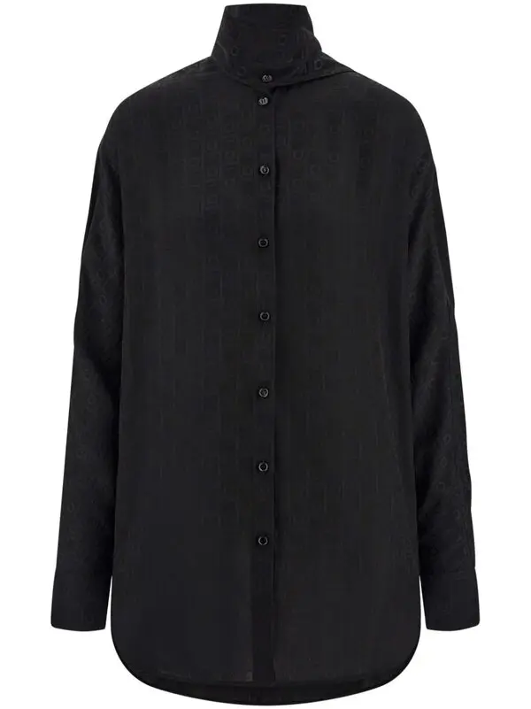 FERRAGAMO Sash-collar Silk Blouse