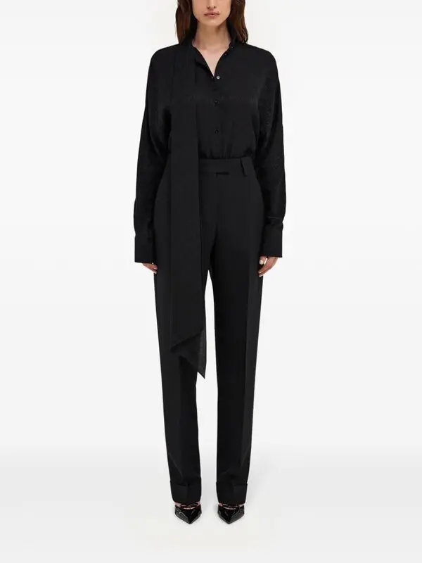 FERRAGAMO Sash-collar Silk Blouse