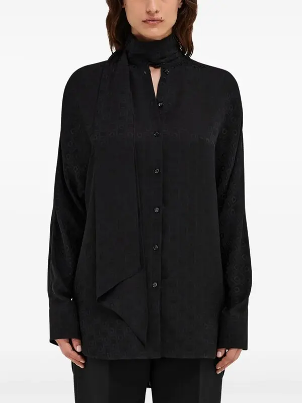 FERRAGAMO Sash-collar Silk Blouse